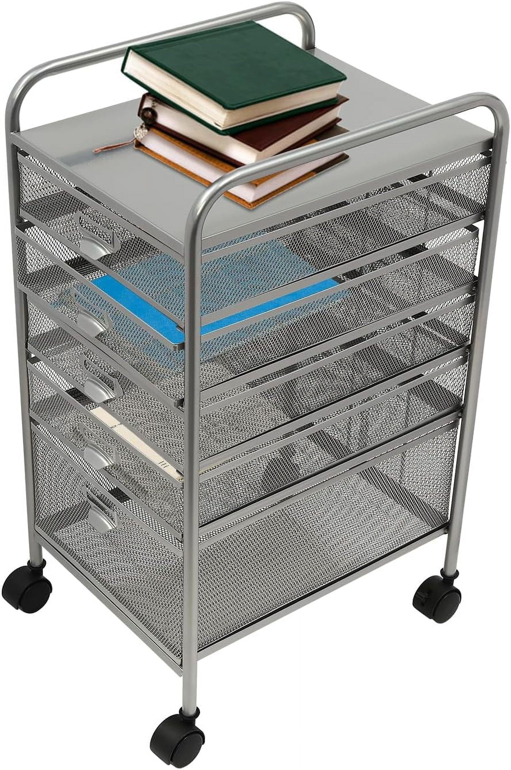 5 Drawer Rolling Storage Cart, Rolling File Cart, Rolling Storage Cart ...