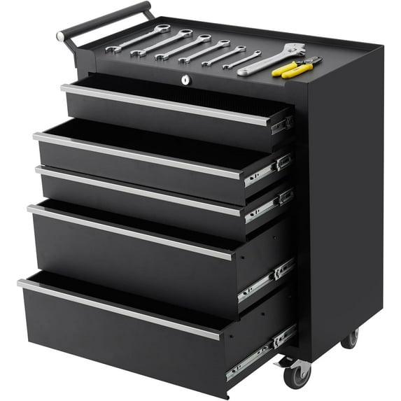 5-Drawer Rolling Tool Box, Tool Chest with Wheels, Tool Cart with ...