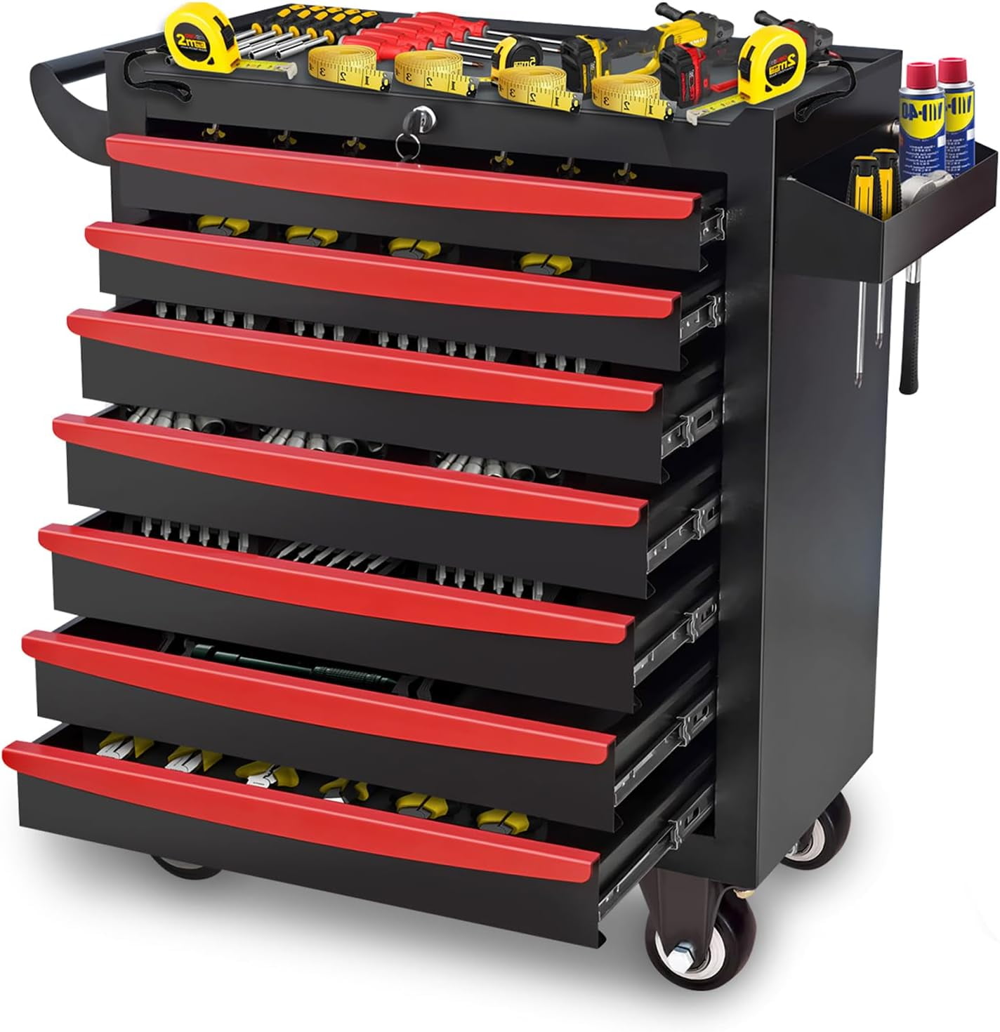 5-Drawer Rolling Tool Chest Metal Tool Box with Wheels & Lock Garage ...