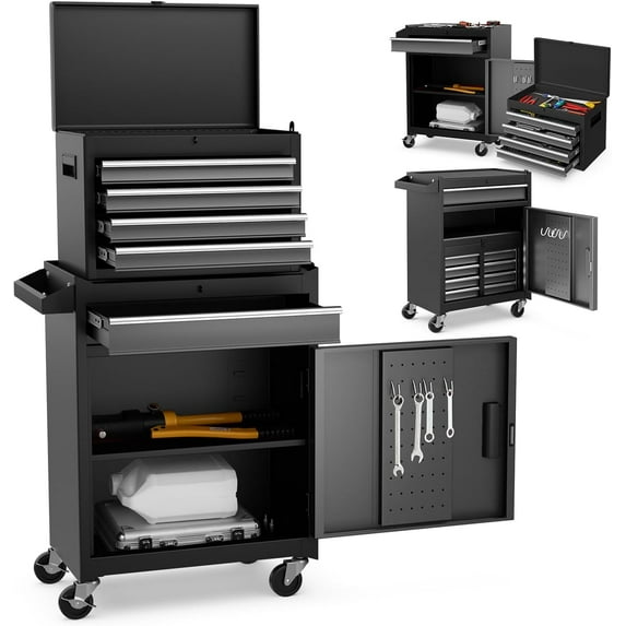 5-Drawer Rolling Tool Chest, Tool Storage Cabinet with Lockable Wheels ...