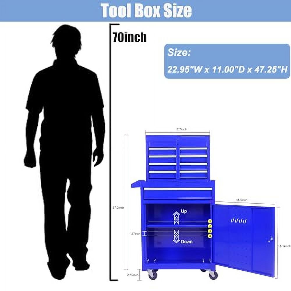 5-Drawer Rolling Tool Chest with Wheels and Drawers, Heavy Duty 220 LBS Capacity Rolling Tool ...