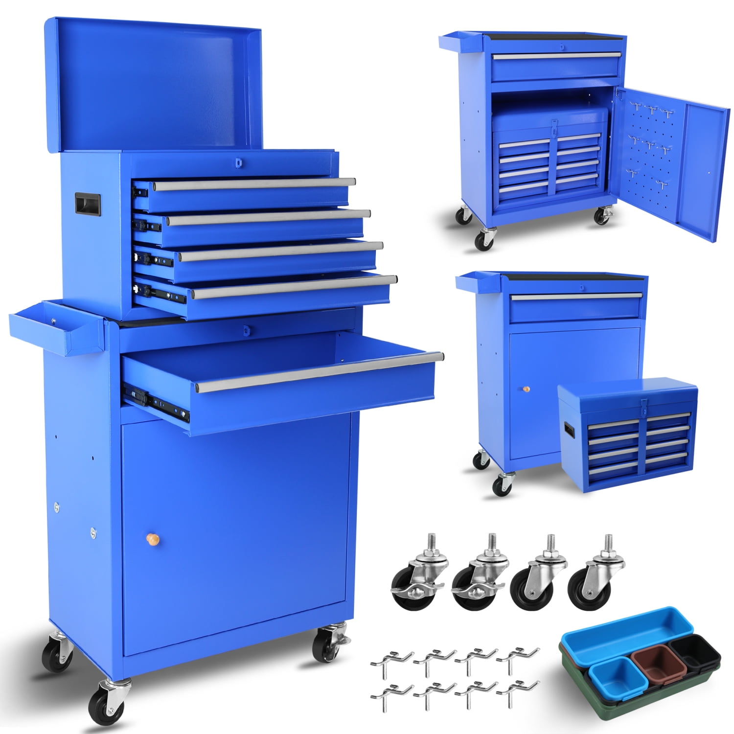 5-Drawer Rolling Tool Chest with Lockable Wheels Adjustable Shelf ...