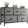 5-Drawer Smooth-Gliding Tall Dresser - Heavy-Duty Metal Frame, Space ...