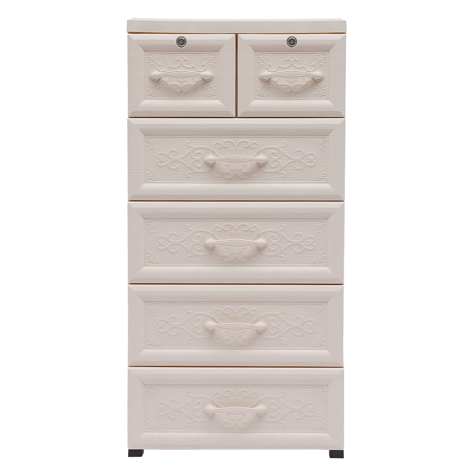5-Drawer Storage Cabinet – 50x35x102cm PP Plastic, 66lbs Capacity ...