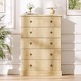 5 Drawer Tall Dresser for Bedroom, Fluted Vertical Chest of Drawers ...