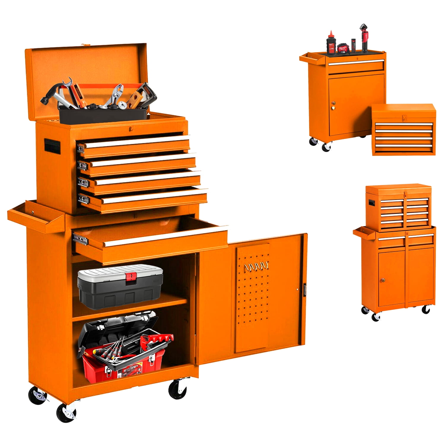 5-Drawer Tool Box with Wheels, Rolling Tool Chest with Drawers ...