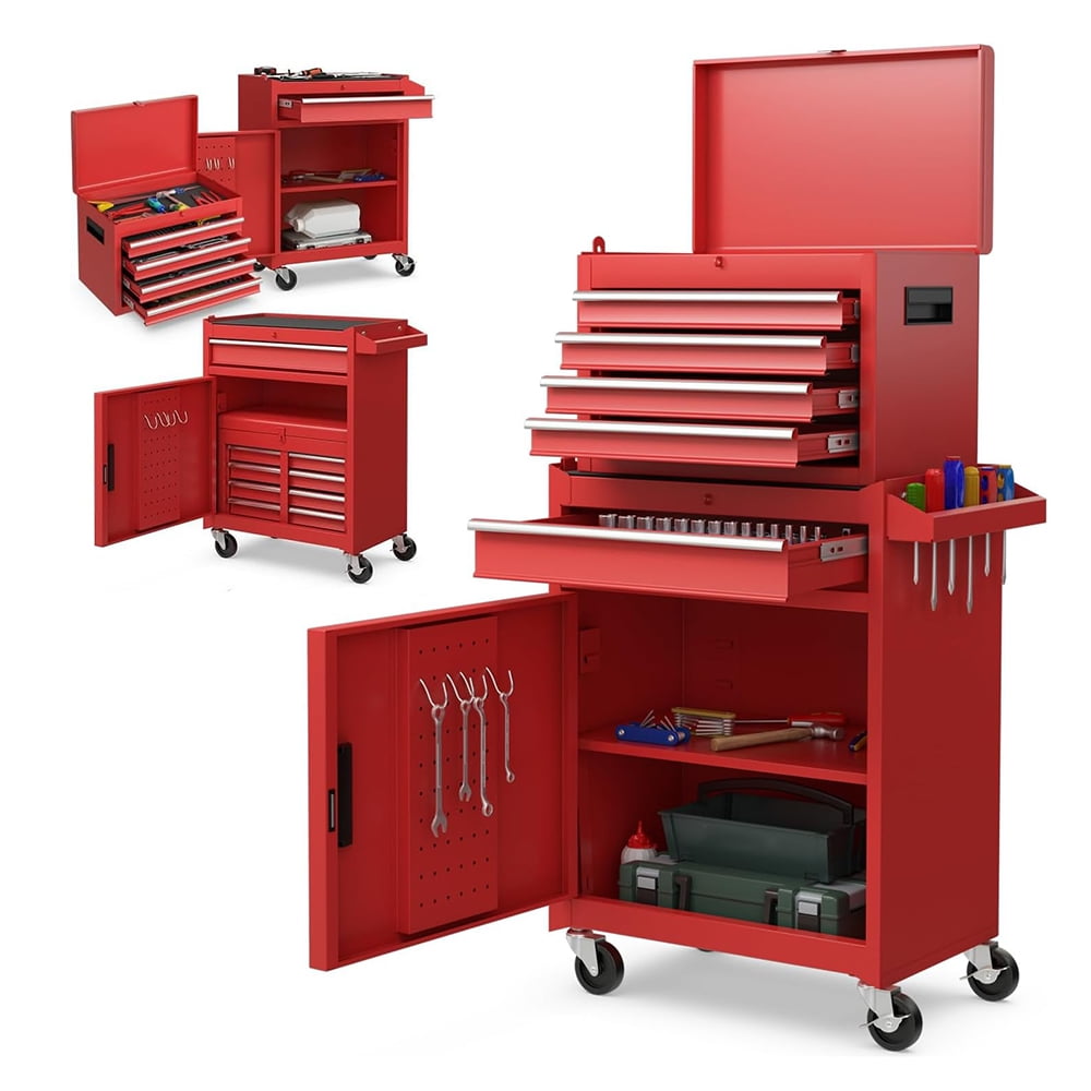 5-Drawer Tool Chest, Rolling Tool Storage Cabinet with Detachable Top ...