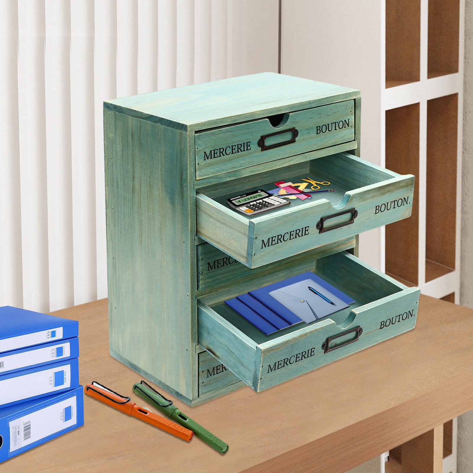 5 Drawers Drawer Cabinet | Rectangular Desktop Organizer Box | File ...