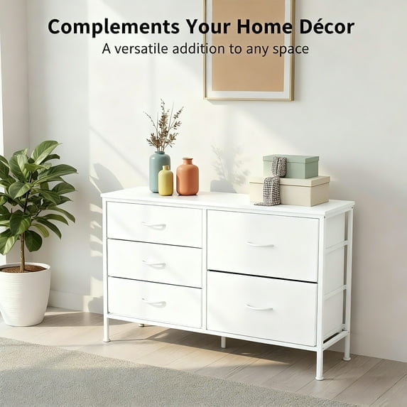 5 Drawers Dresser, Storage Dresser Organizer with Drawers, Chest of ...