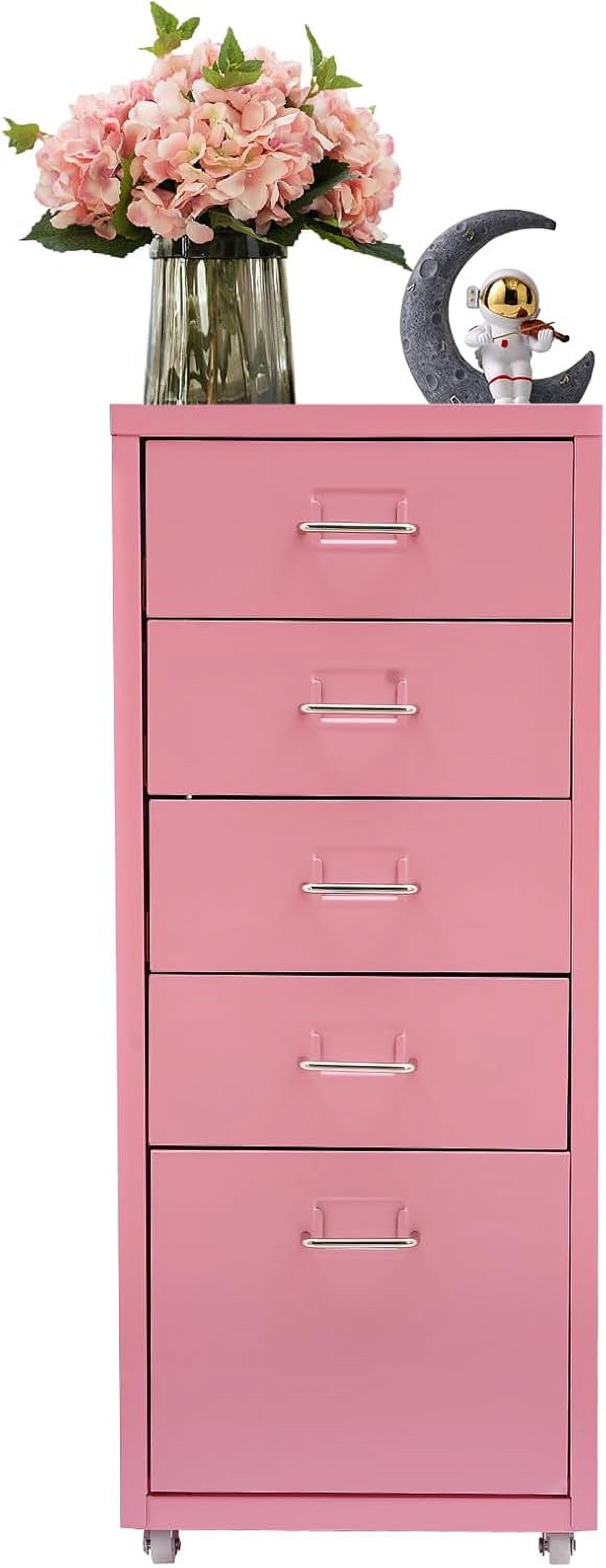 5 Drawers File Cabinet Metal Vertical Storage Cabinet Vertical Small ...