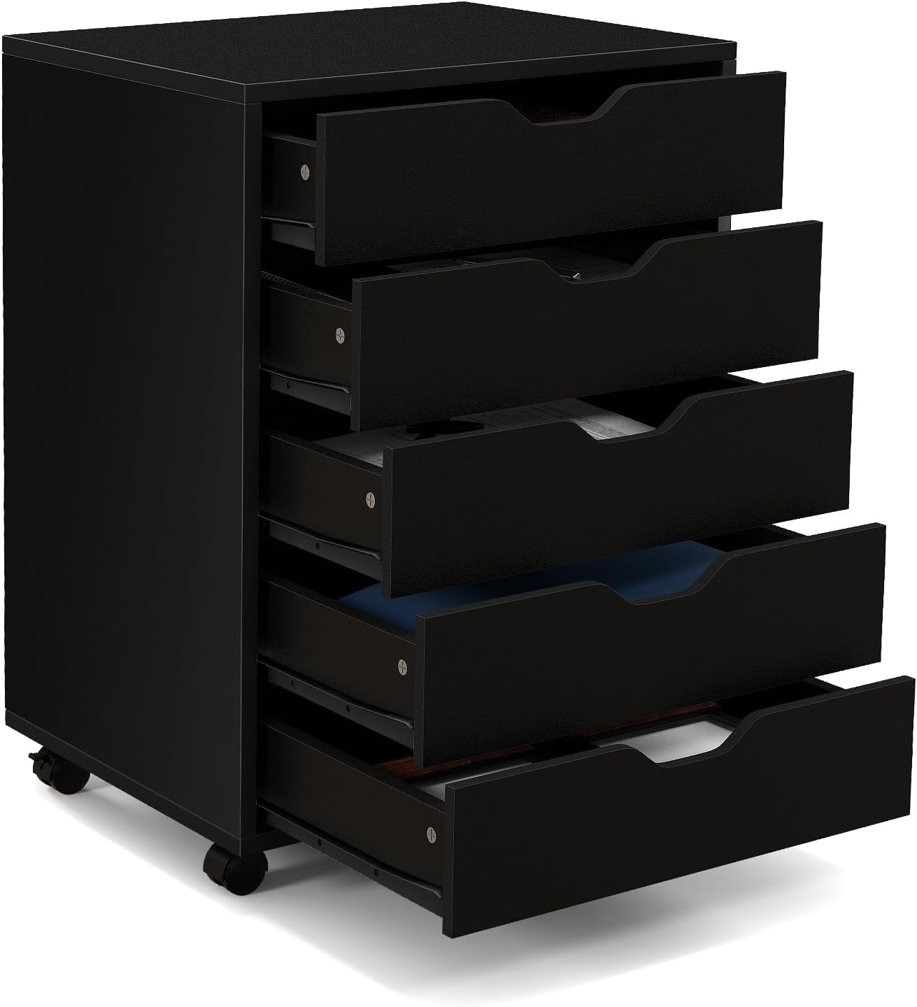 5 Drawers File Cabinet, Vertical Filing Cabinet for Home Office, Mobile ...