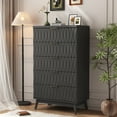 5 Drawers Fluted Dresser for Bedroom, 47" H Modern Chest of Drawers ...