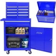 5 Drawers Rolling Tool Chest 2-in-1 Tool Box Organizer with Adjustable Shelf and Wheels High ...