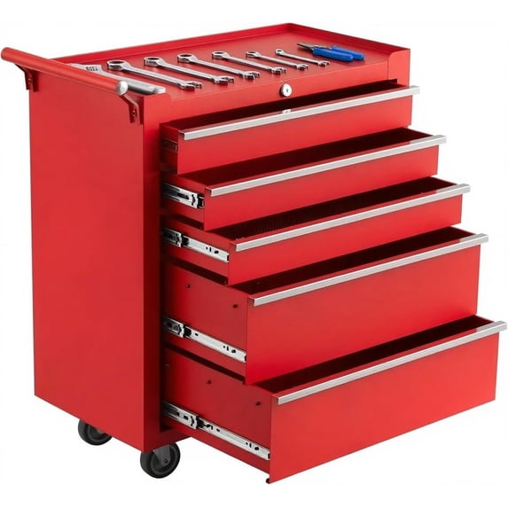 5 Drawers Rolling Tool Chest with Wheels, Portable Rolling Tool Boxes ...