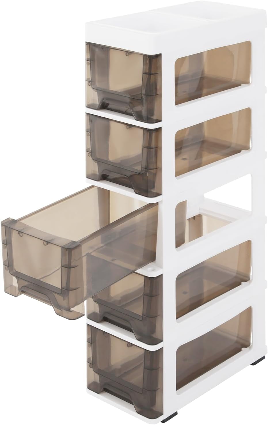 5 Drawers Storage Cabinet, Floor Standing Cabinet with Top Notch ...
