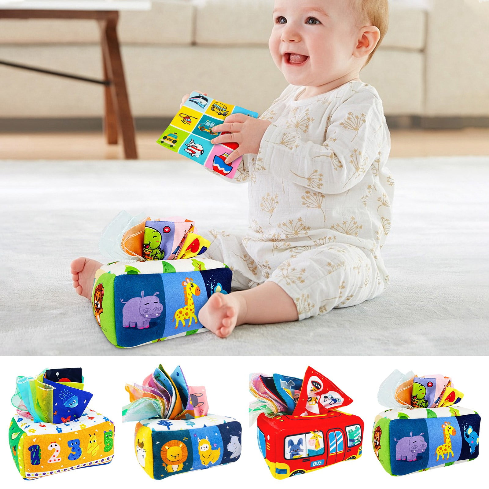 under 5, Early Learning Fabric Book, Tearless Tissue Box, Soft Fabric ...