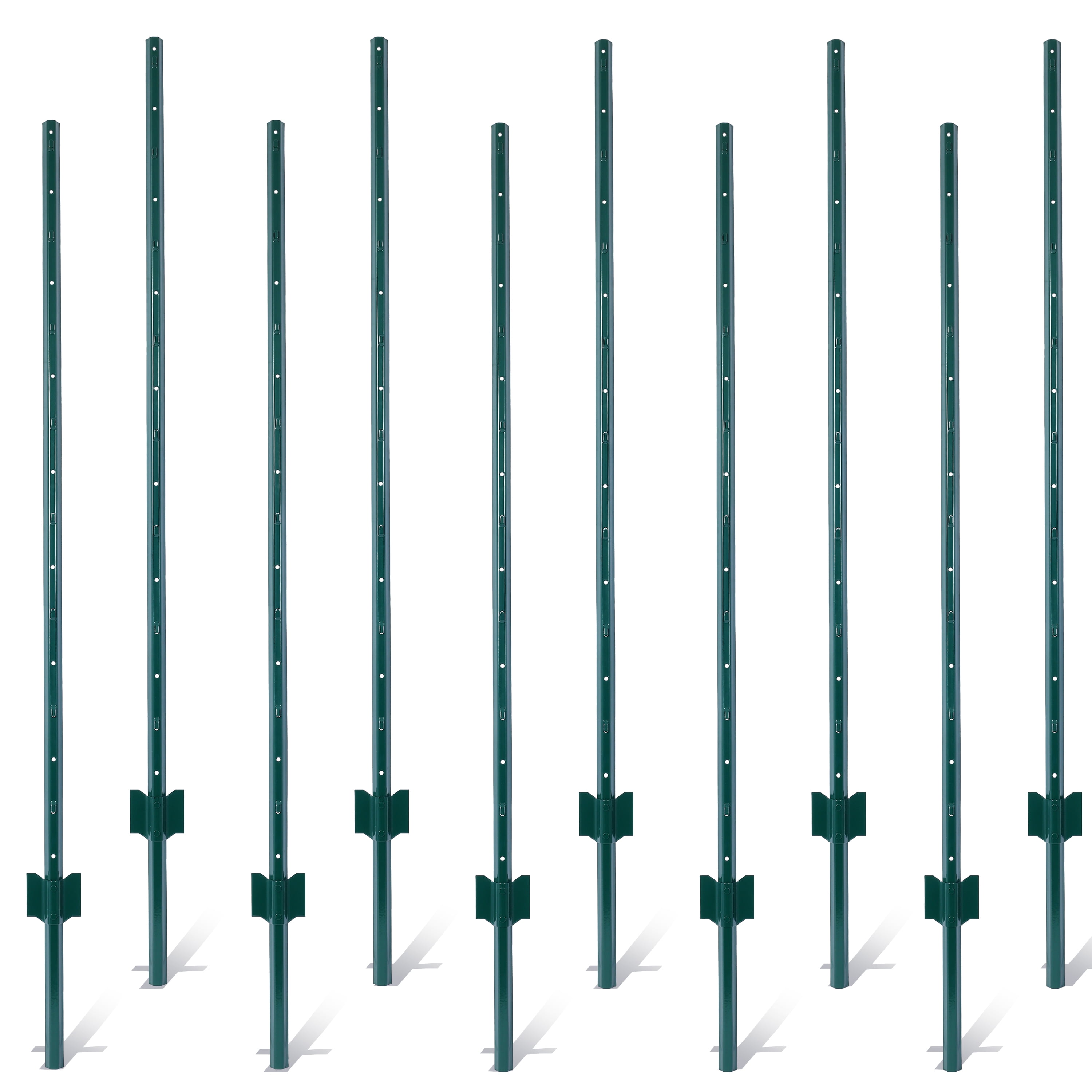 5 FT - 10 Pack Fence Posts, U-Shaped Metal Fence Posts, Steel Fence U ...