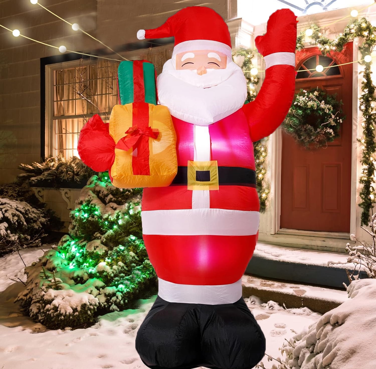 Belita Amy 5ft Christmas Inflatable Santa Claus with Built in LED ...