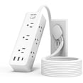 5 FT Extension Cord with Multiple Outlets, Flat Plug , 6 Outlet ...
