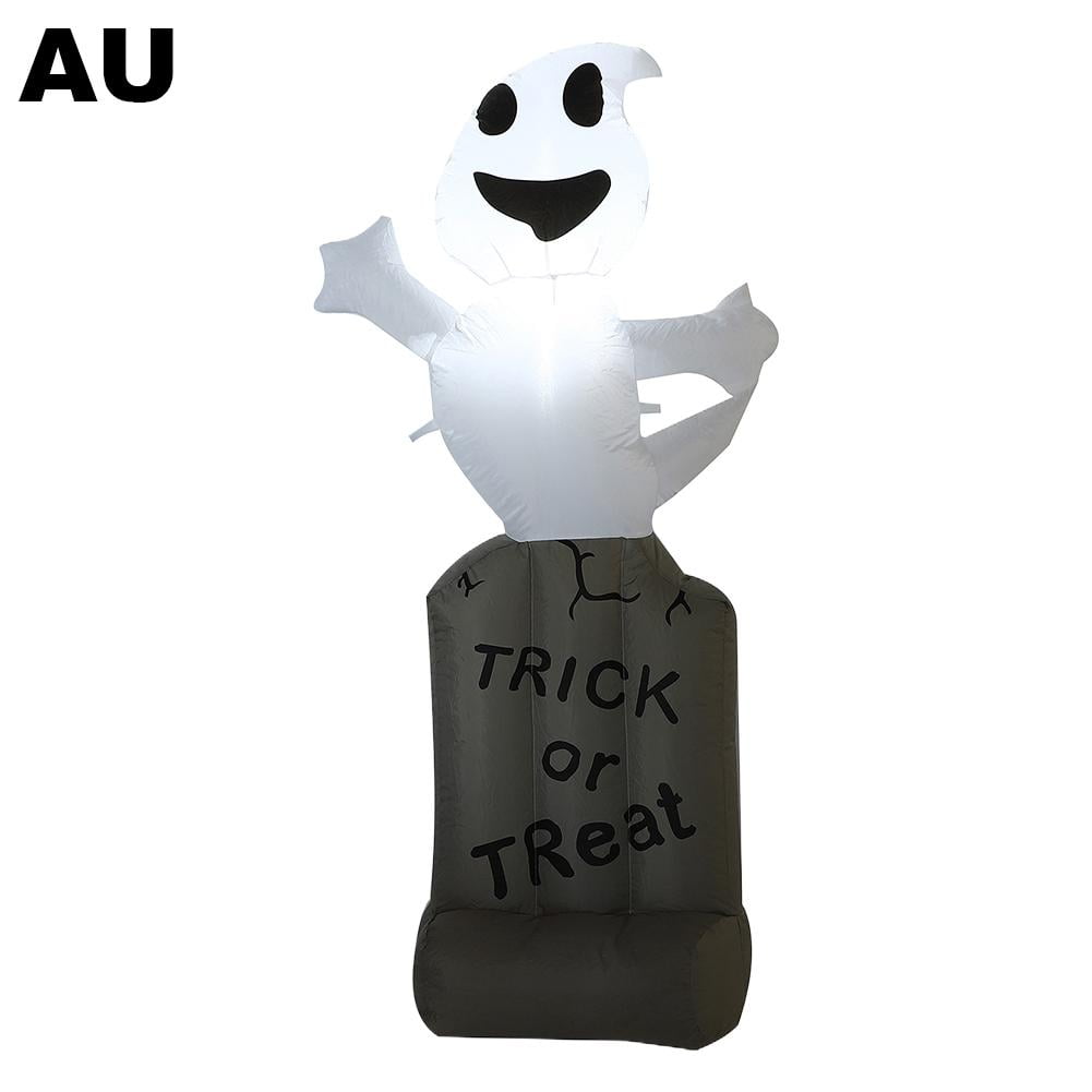 5 FT Long Halloween Inflatable Ghost with Tombstone Outdoor Yard Garden ...