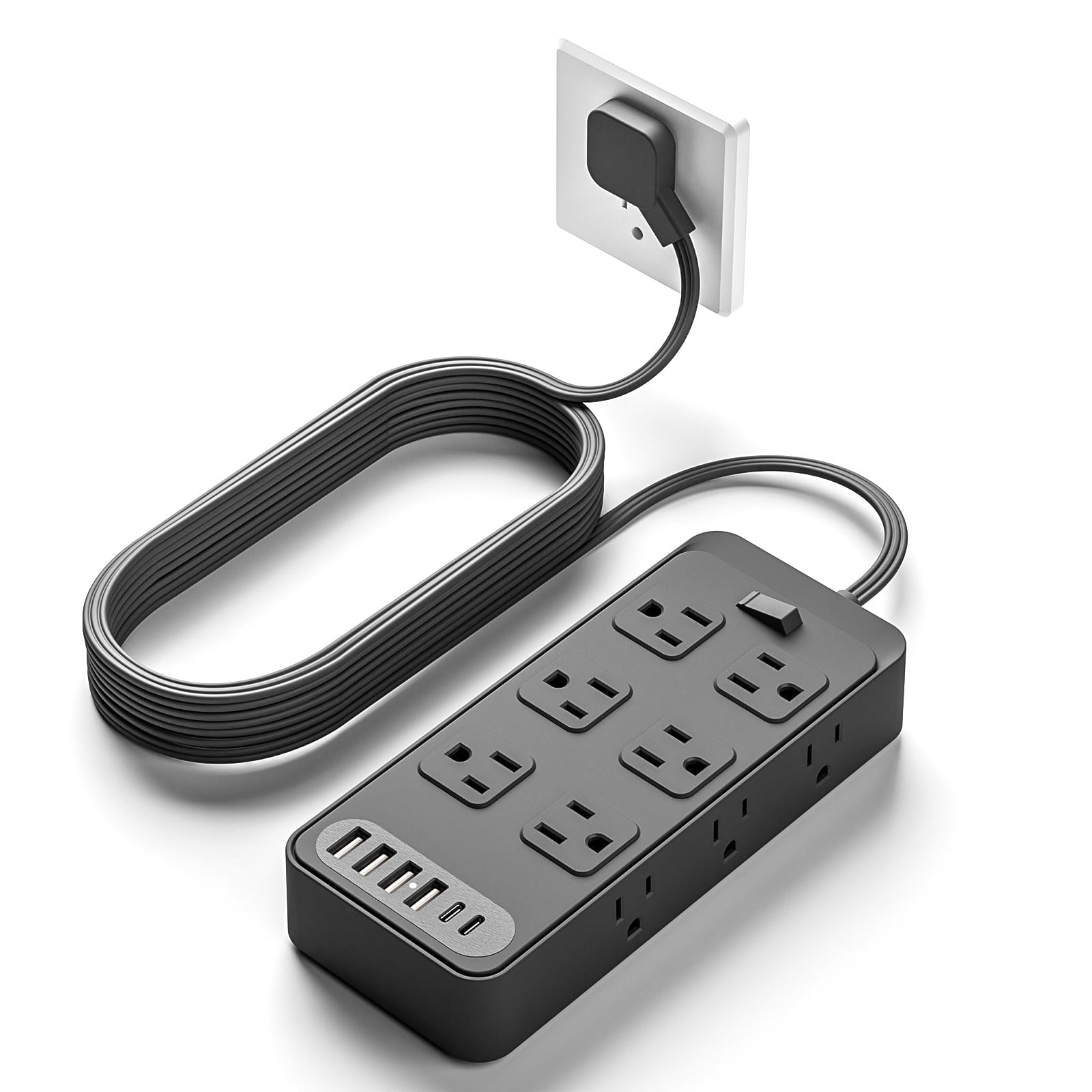 5 FT Surge Protected Power Strip, Power Strip Extension Cord Surge ...
