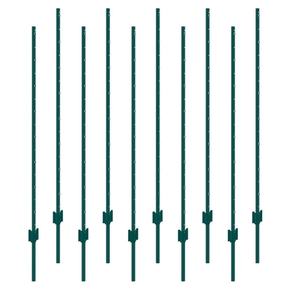Fence Posts 5Feet - 10Pack Heavy Duty Metal Fence Post with U-Channel ...