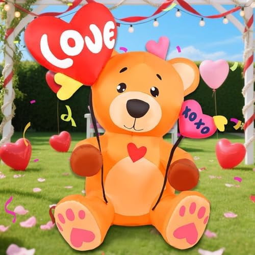 5 FT Valentines Inflatables Outdoor Decorations, Blow up Valentine's ...