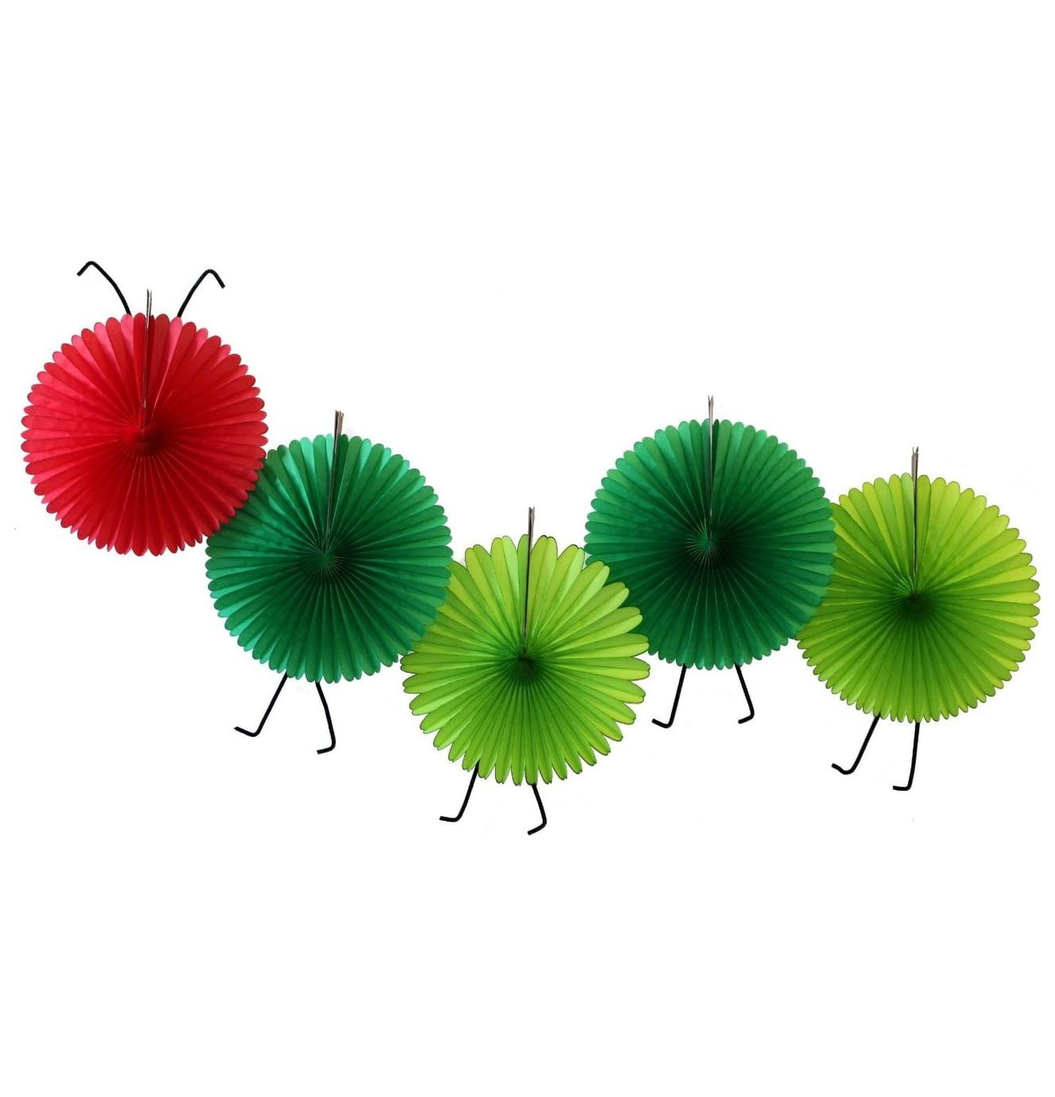 5-Fan Set of Themed 13 Inch Party Paper Fans Tissue Decoration ...