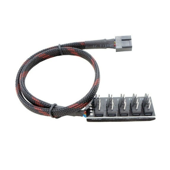 5 Fan Splitter Cable With PWM Speed Control And Temperature Sensor For ...