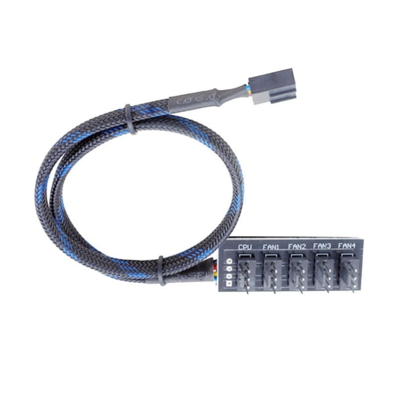 5 Fan Splitter Cable With PWM Speed Control And Temperature Sensor For ...