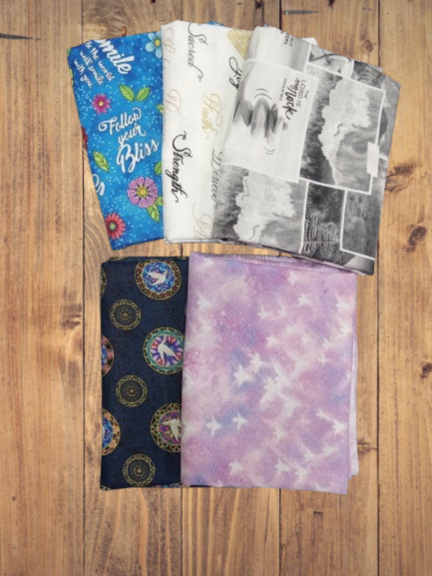 5 Fat Quarters - Assorted Faith Religious Fat Quarter Bundle - Walmart.com