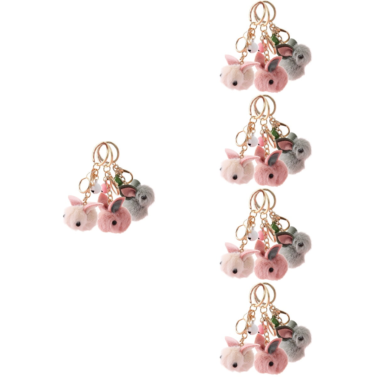 5 Favors Plush Rabbit Keychains Bunny Stuffed Pendant Miss - Walmart.com