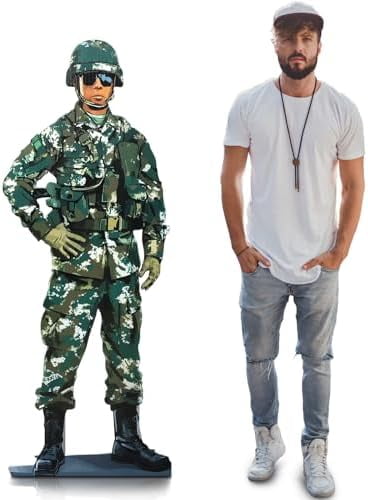 5 Feet Camouflage Army Soldier Cardboard Stand-up Cutout Life-Size Army ...