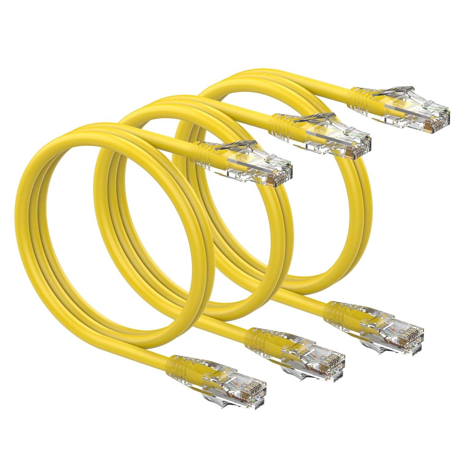5 Feet Cat6 Patch Cable(3 Pack), Solid Pure Copper Patch Cord, Cat 6 ...