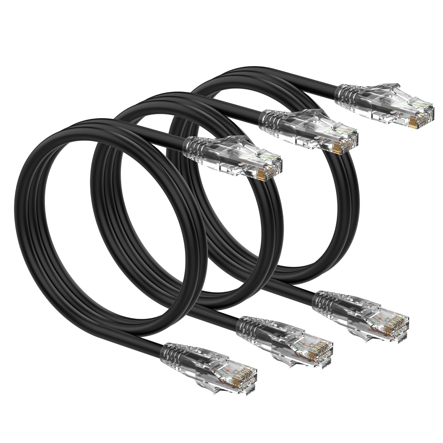 5 Feet Cat6 Patch Cable(3 Pack), Solid Pure Copper Patch Cord, Cat 6 ...