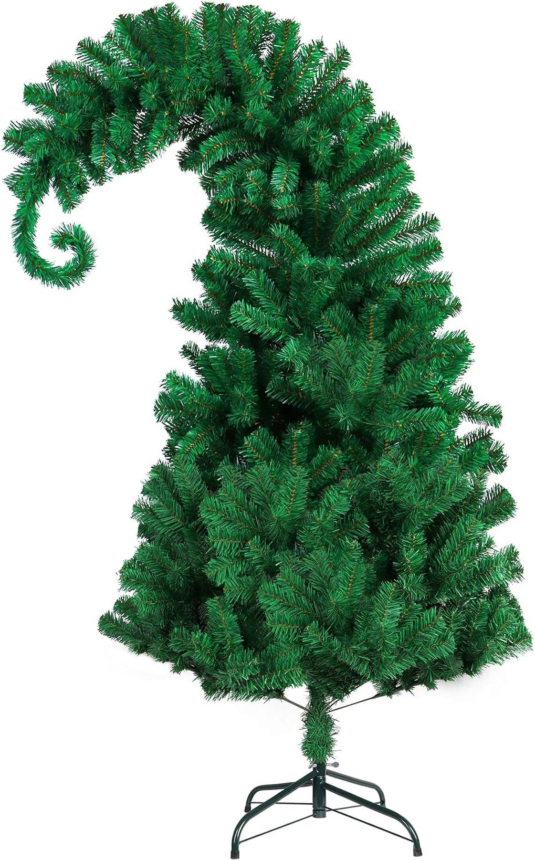5 Feet Pine Christmas Tree Decor with Solid Metal Stand Santa Claus ...