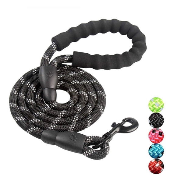 TIKA 5ft Strong Nylon Dog Leash with Padded Handle, Reflective Threads ...