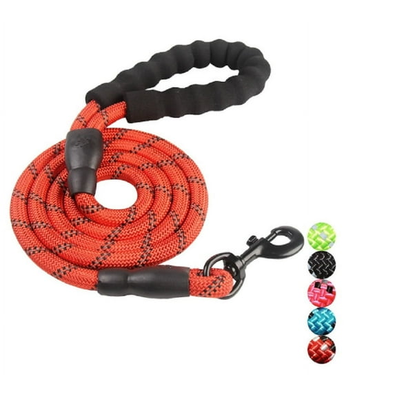 TIKA 5ft Strong Nylon Dog Leash with Padded Handle & Reflective Threads ...