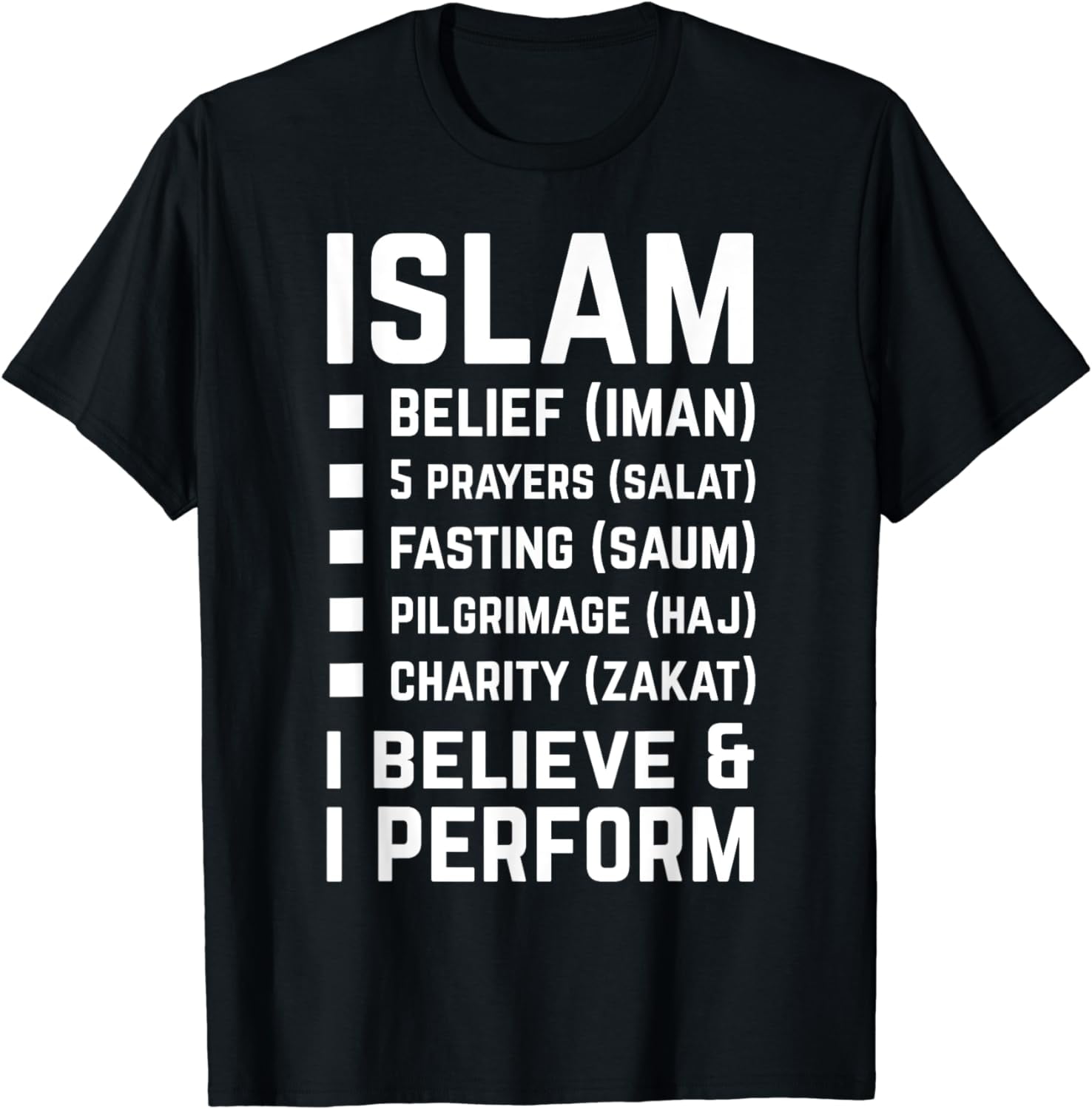 5 Five Bases or Pillars of Islam Islamic T-shirt For Muslims - Walmart.com