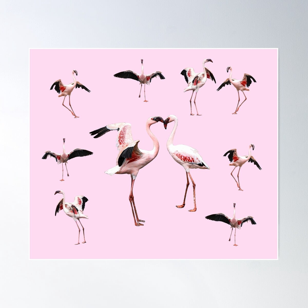 5 Flamingos / Flamingo Patterns Poster Wall Art, Modern Wall Decor For ...