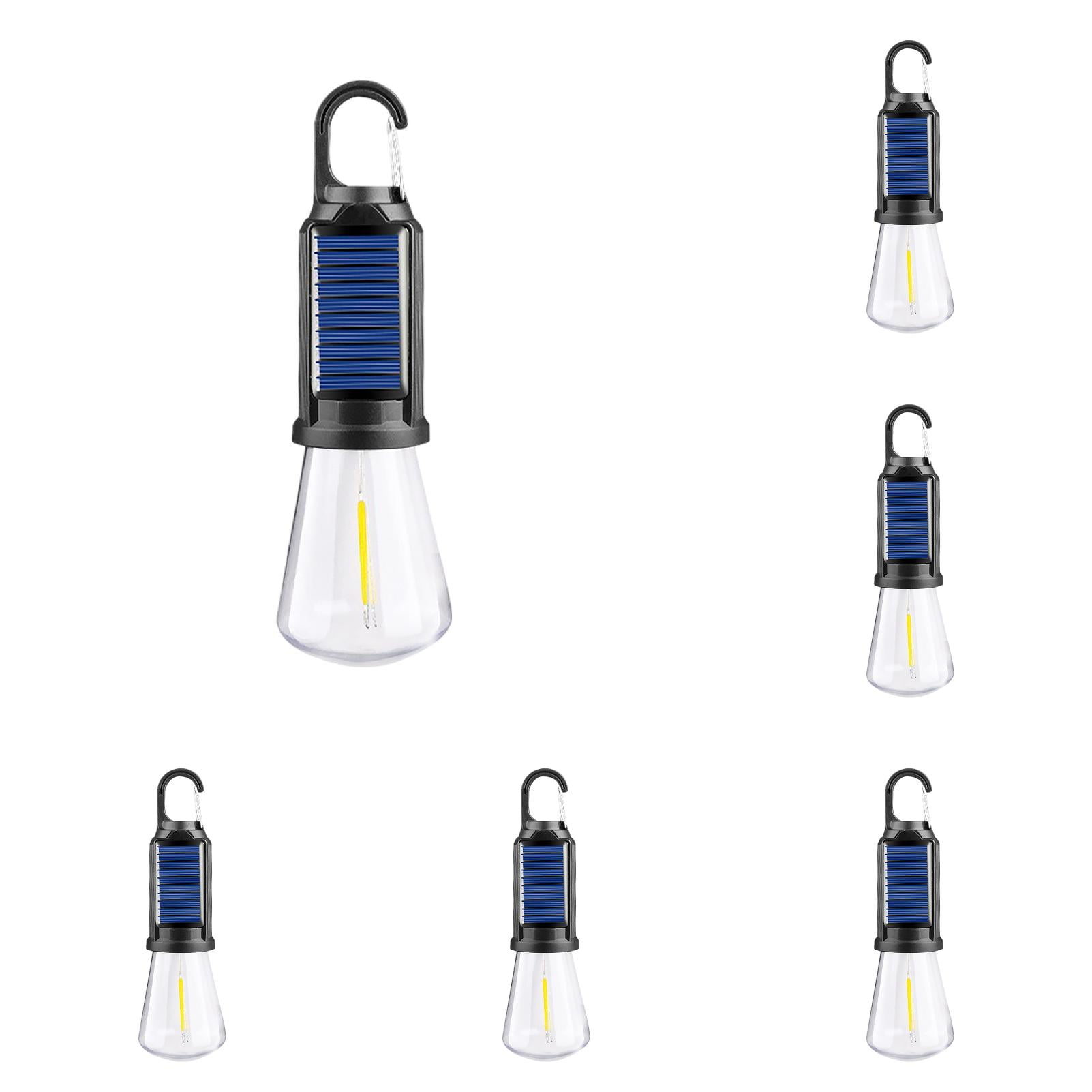 (5,Flat Bottom)Solar Rechargeable Hooked Camping Light, Solar Tent ...
