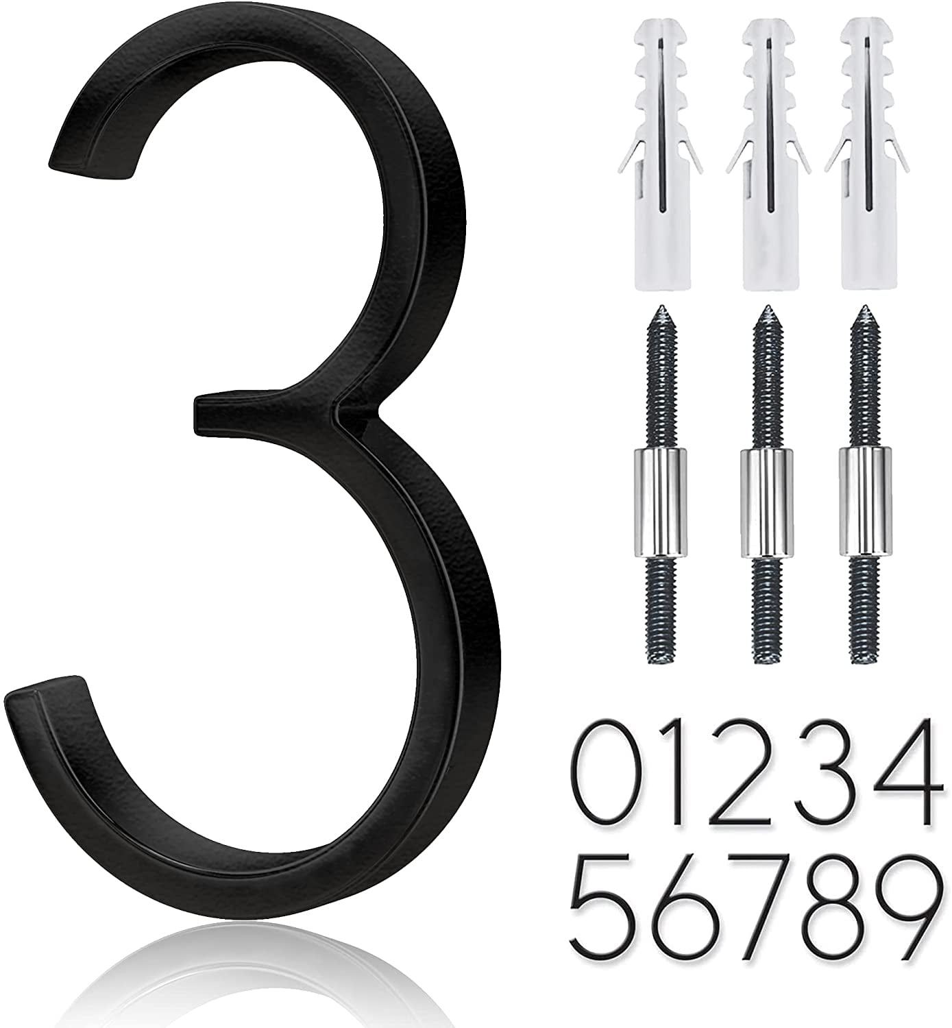 5" Floating House Number Outside, Metal Modern House Numbers Sign ...