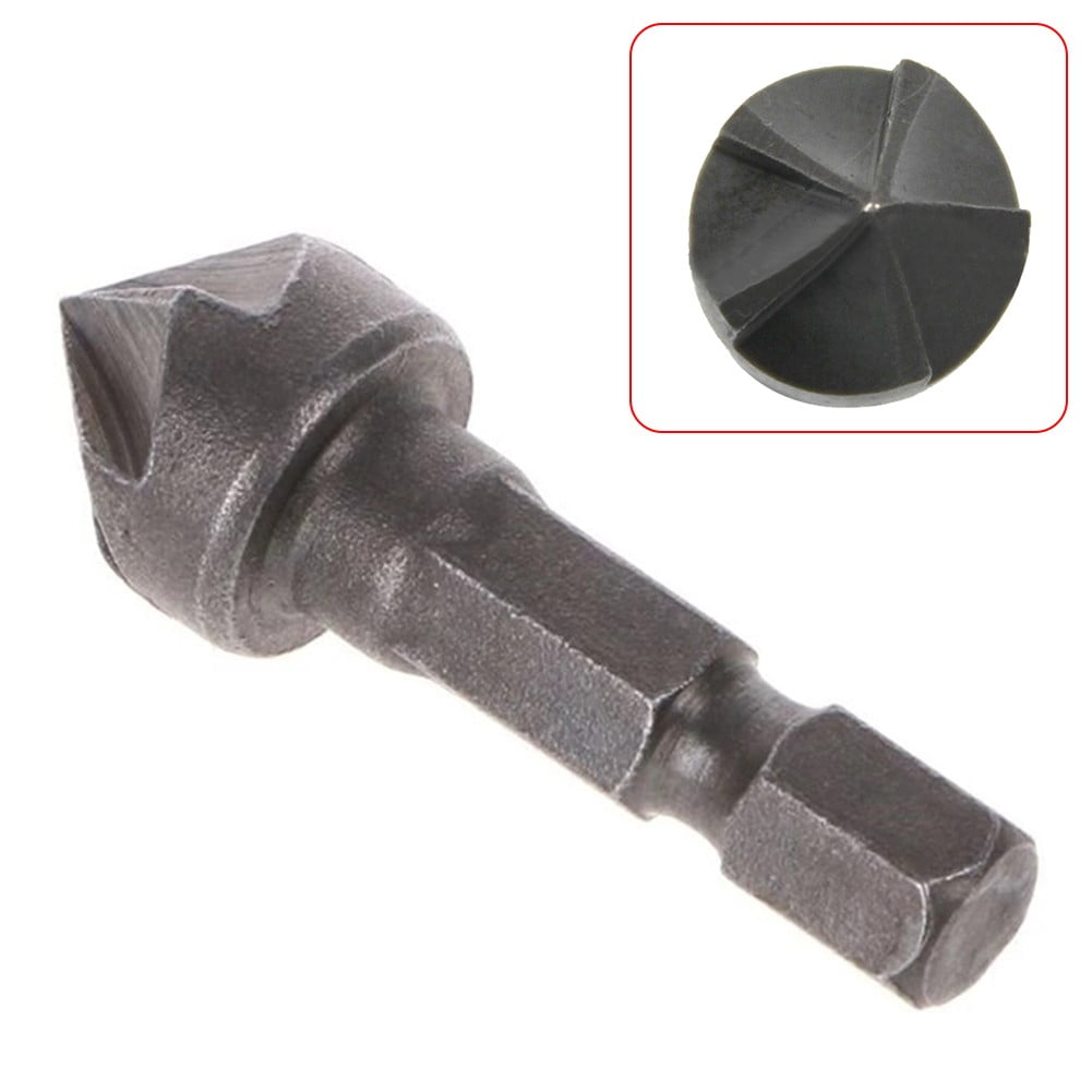 5 Flute Chamfering Tool for Woodworking and Soft Metals - Hex Shank ...