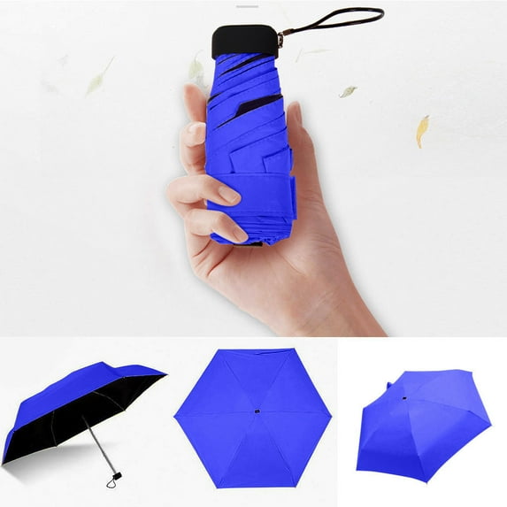 5-Fold Flat Compact Pocket Umbrella - Lightweight Sunshade & Rain ...