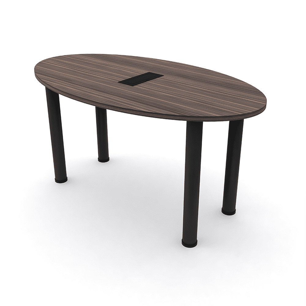 5-Foot Oval Conference Table With Post Legs And Power And Data Units ...