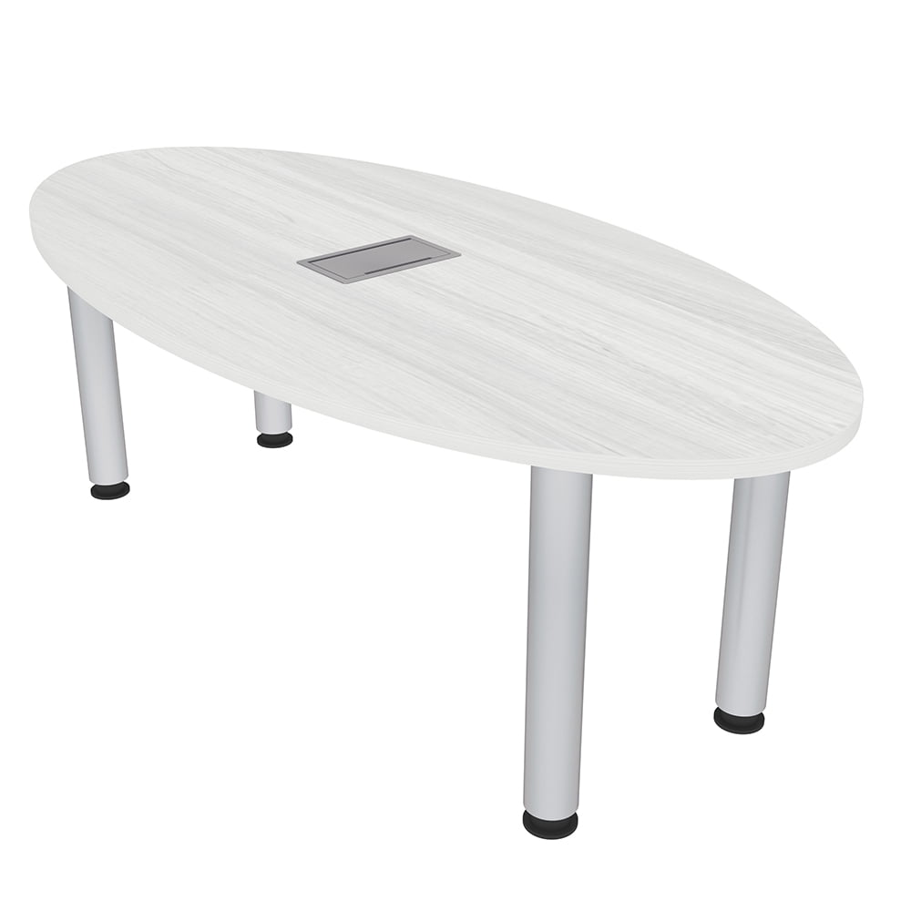5-Foot Oval Conference Table With Post Legs And Power And Data Units ...