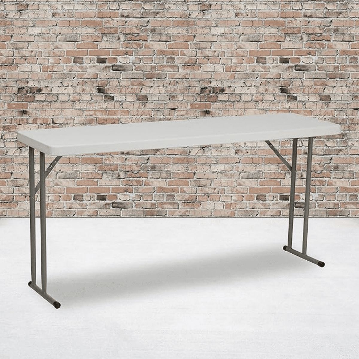 5-Foot Rectangle Granite White Plastic Folding Training/Seminar Table ...
