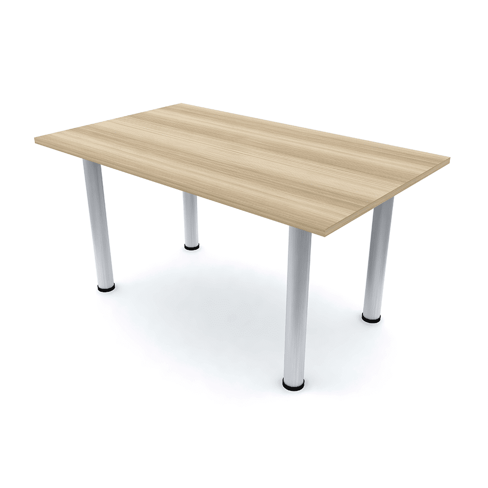5 Foot Rectangular Conference Table Silver Post Legs Power And Data ...
