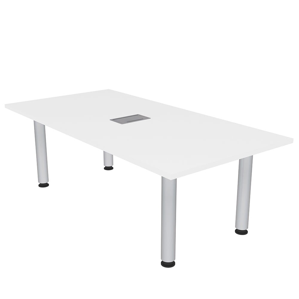 5 Foot Rectangular Conference Table Silver Post Legs Power And Data ...