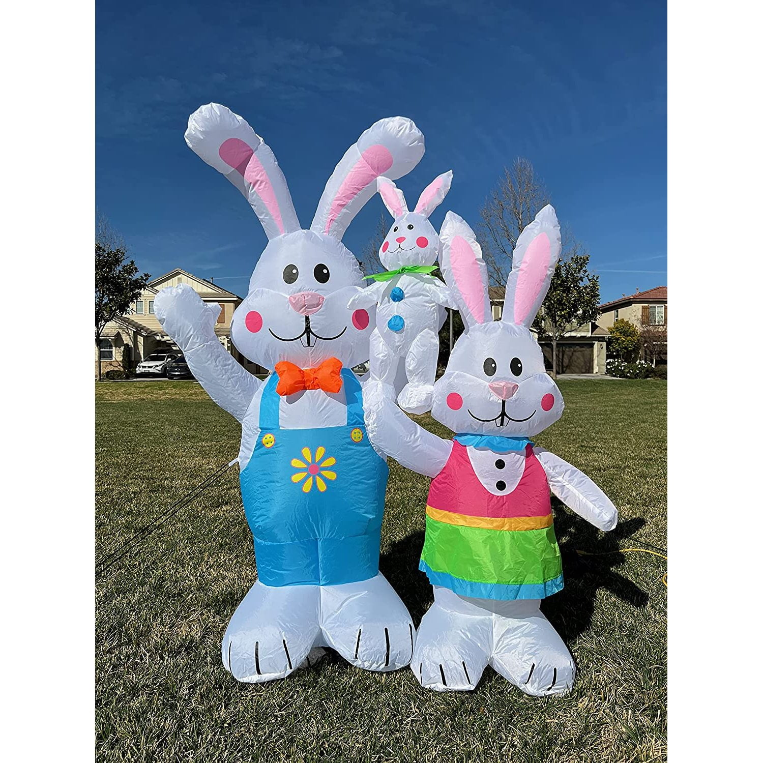 5 Foot Tall Easter Inflatable Party Bunny Bunnies Family - Yard Blow Up ...